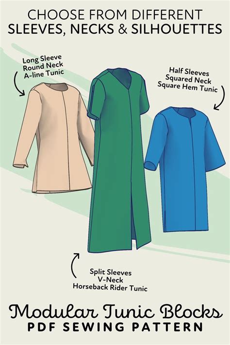 Modular Tunic Sewing Pattern Blocks Tunic Sewing Patterns
