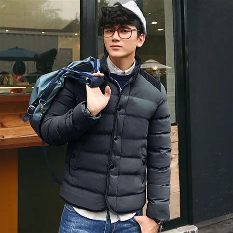 Winter Mens Cotton Down Jacket Korean Style Doudoune Men Coats And