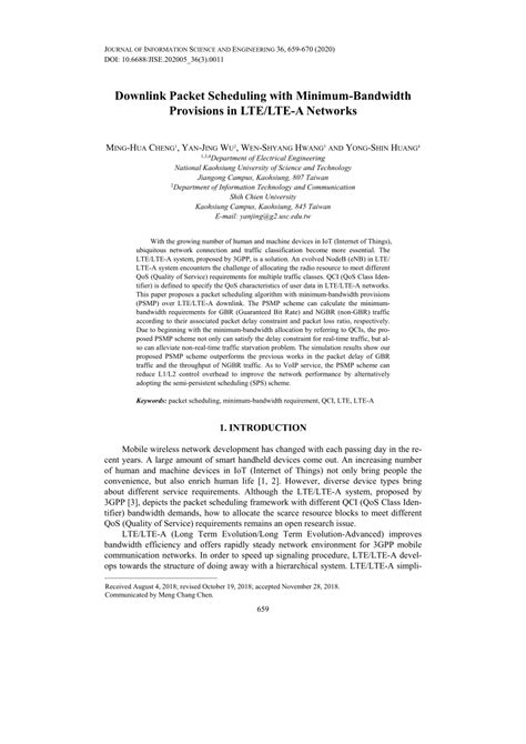 Pdf Downlink Packet Scheduling With Minimum Bandwidth Provisions In