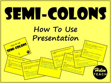 semi colons how to use presentation teaching resources