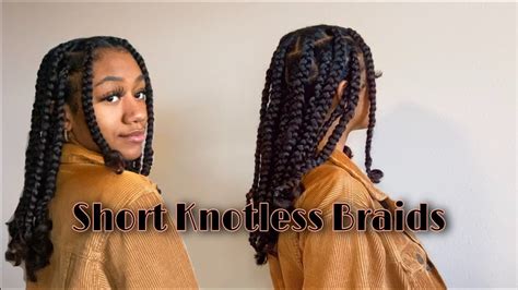 Short Knotless Box Braids With Curly Ends