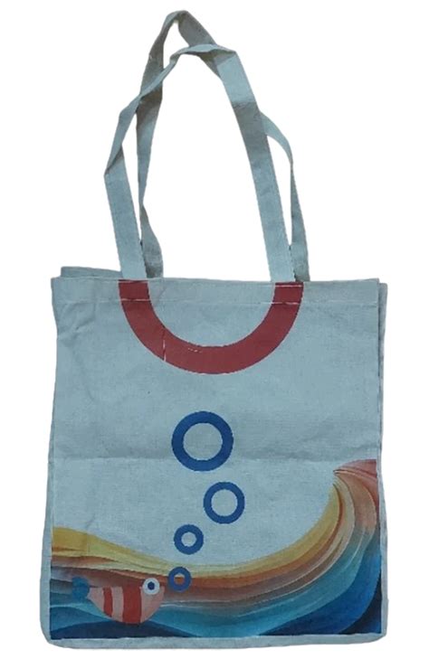 White Base Printed Loop Handle Cotton Tote Bag Capacity 10 Kg At