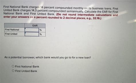 Solved First National Bank Charges Percent Compounded Chegg