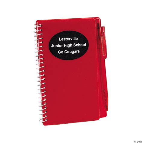 Personalized Red Spiral Notebooks With Pens Oriental Trading