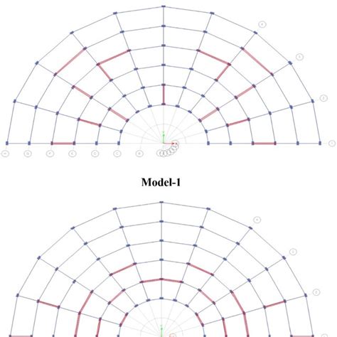Test Models With Unique Location Of Shear Walls Marked As Red Lines