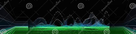 Bstract Background Color Graph Wireframe From Circles And Blurred Lines On Dark Technology