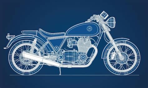 Premium Photo Detailed Technical Drawing Of A Motorcycle Showcased In