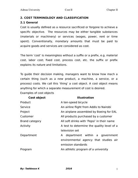 2 CVP Analysis Accounting Basics 2 COST TERMINOLOGY AND