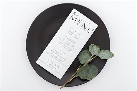 Modern Minimalist Leaf Menu Template Editable Menu Download For