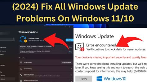 2024 Fix Fix All Windows Update Problems On Windows 11 And 10 Windows Update Not Working