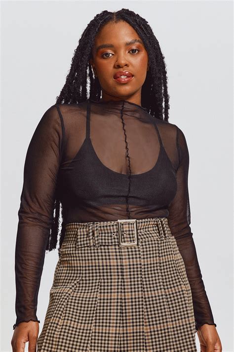 Long Sleeve Mesh Top
