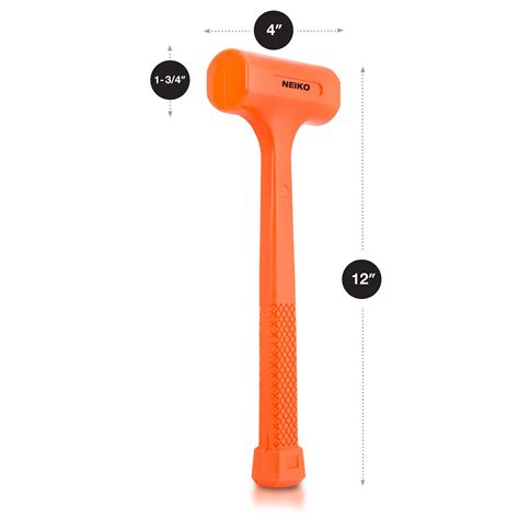 Neiko 02846a 1 Lb Dead Blow Hammer Neon Orange I