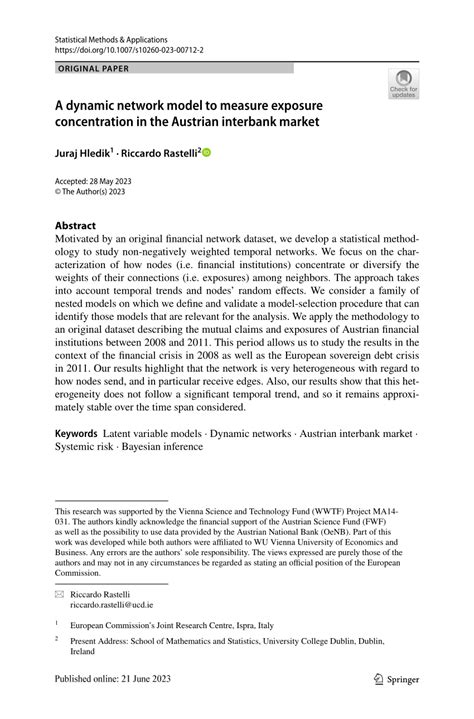 Pdf A Dynamic Network Model To Measure Exposure Concentration In The