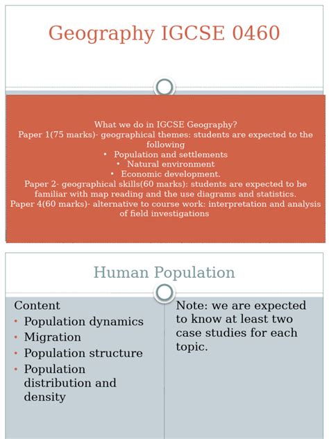Wk 1 L1 3 Geography Igcse 0460 And Population Pdf Hiv Aids In Africa Niger