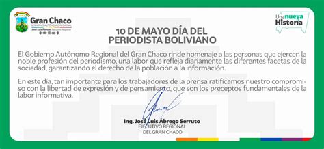 10 De Mayo Dia Del Periodista Boliviano Gobierno Autónomo Regional