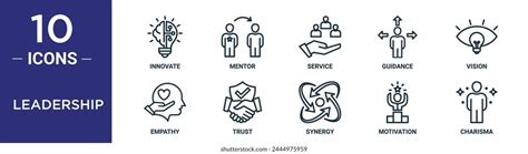 Cooperation Outline Icon Set Includes Thin Stock Vector Royalty Free