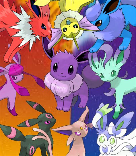 Eeveelutions Color Mix By Kittheshadowfox On Deviantart