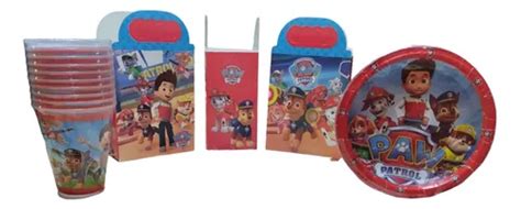 Paw Patrol Vasos Platos Dulceros Kit Fiesta 20 Niños Meses Sin