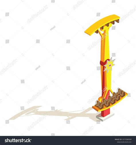 Amusement Park Attractions Isometric Icons Stock Vector Royalty Free Shutterstock