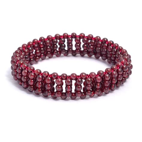 Beaded Garnet Stretchable Bracelet For Women Gemsrush