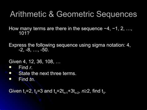 Sequences Series Review PPT