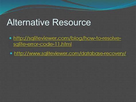 Sqlite Error Code 11 Causes And Fixes Ppt