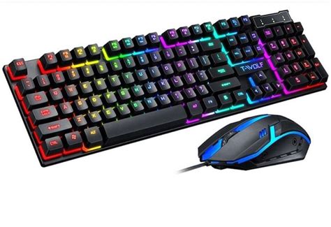 Rainbow Backlit Game Keyboard And Mouse Set Computers And Tech Parts And Accessories Computer