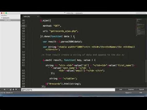 JQuery AJAX Example With Php MySQL YouTube