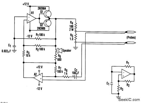 SHORT CIRCUIT BEEPER Analog Circuit Basic Circuit Circuit Diagram