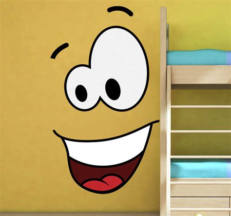 Mutlu Yüz Duvar Sticker Tenstickers