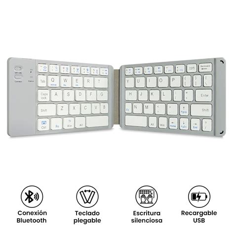 Mini Teclado Inalámbrico Bluetooth Plegable Gris I Oechsle Oechsle