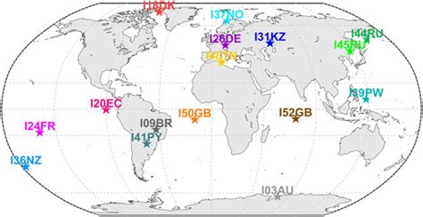 Location Of The 16 Selected Ims Infrasound Stations Download