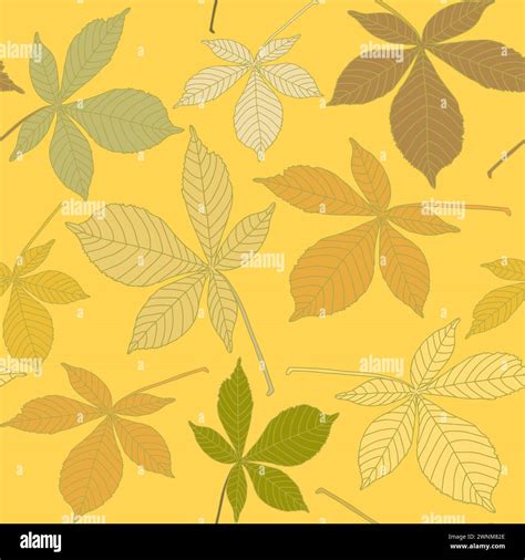Seamless Background With Chestnut Leaves Stock Vector Image And Art Alamy