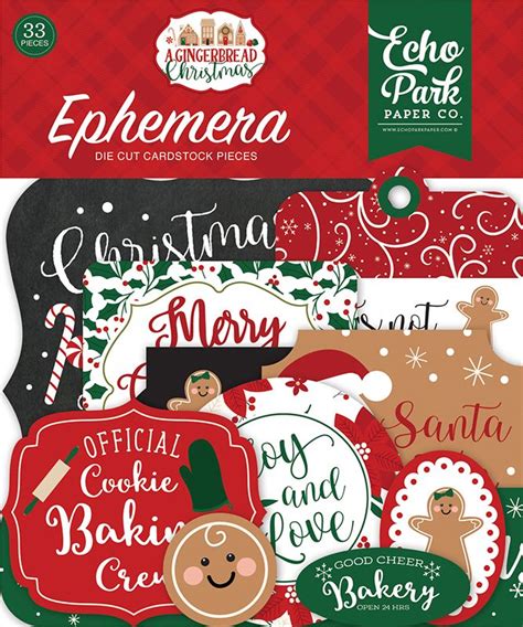 Echo Park A Gingerbread Christmas Ephemera Christmas Ephemera