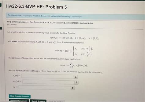 Solved Let U Be The Solution To The Initial Boundary Value