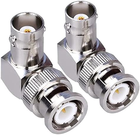 TUOLNK 2 Pack BNC mâle vers BNC Femelle Adaptateur coudé 90 degrés RF