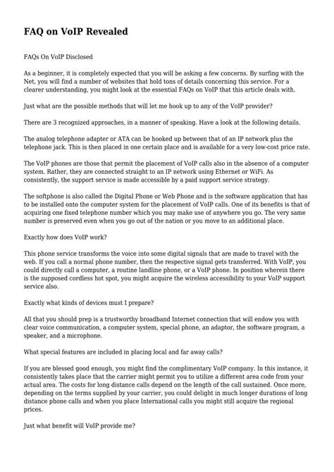 Faq On Voip Revealed By Discreetmedal124 Issuu