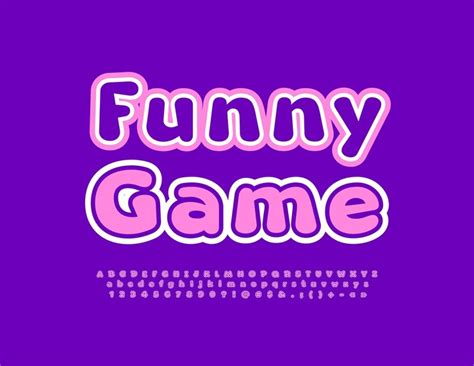 벡터 크리에이 티브 엠블럼 재미있는 게임 장난기 많은 다채로운 글꼴입니다 밝은 알파벳 문자와 숫자 세트 프리미엄 벡터