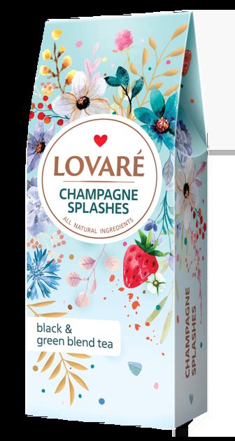 Чай бленд чёрного и зелёного 80г лист Champagne Splashes Lovare от