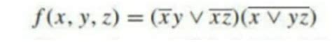 solved find the conjunctive form and the sum of the minterms