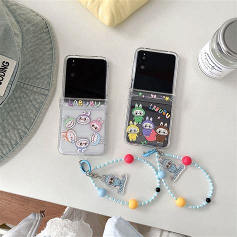 For Xiaomi Mix Flip Case Friends Labubu Doll Bracelet In Hinged Clear Hard Case For Xiaomi