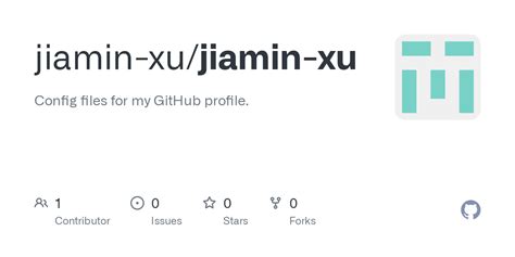 Github Jiamin Xujiamin Xu Config Files For My Github Profile