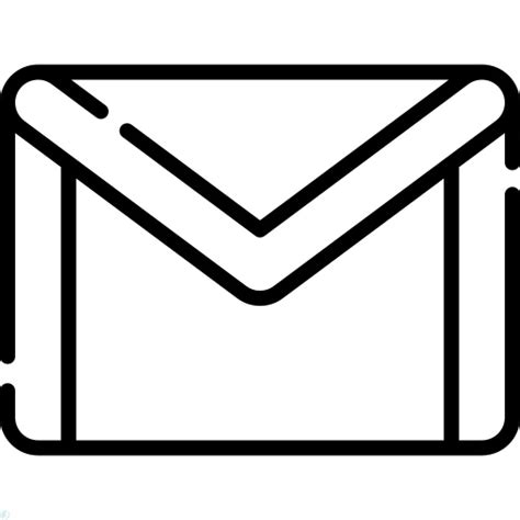 دانلود آیکون جیمیل استایل خطی مشکی با فرمت Png