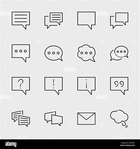 Speech Bubble Chat Vector Lines Icons Editable Stroke Stock Vector
