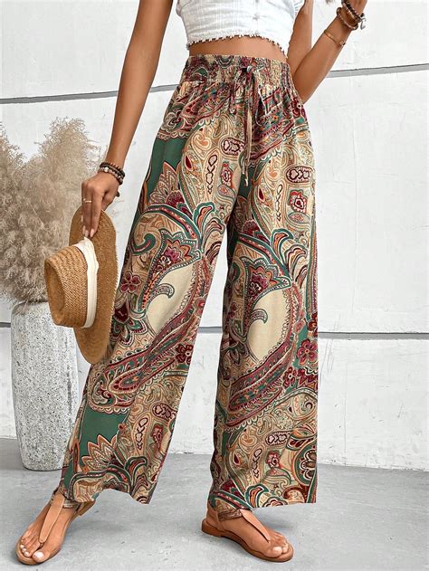 Elastic Band Casual Loose Ethnic Pants Roselinlin