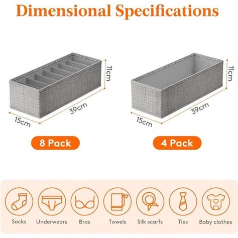 Lot De 12 Organisateur Tiroir Pour Commode Hemnes Separateur De Tiroir