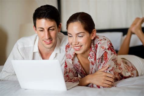 Couple Using Laptop Stock Image Image Of Notebook Internet