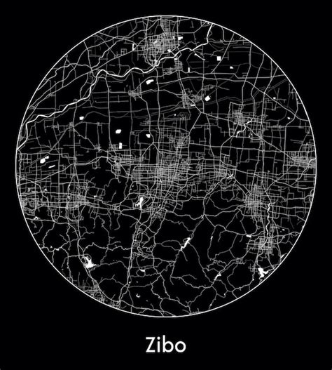 Premium Vector City Map Asia China Zibo Vector Illustration