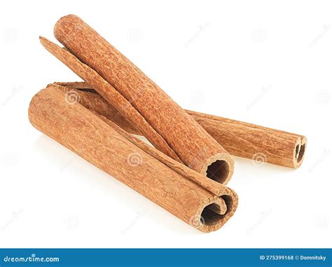 Aromatic Dry Cinnamon Sticks Isolated On White Background Seasoning