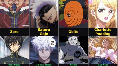 Anime Characters With Hidden Eyes Mask Blindfold Blinding Bangs And